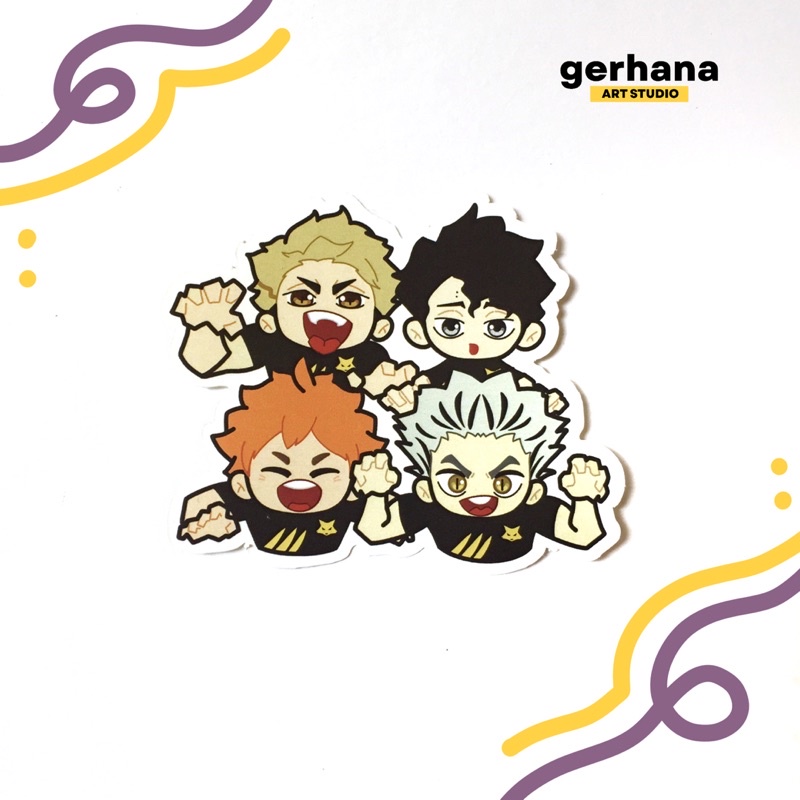 MSBY Quartet Chibi Sticker | Hinata Bokuto Atsumu Sakusa | Shopee Malaysia