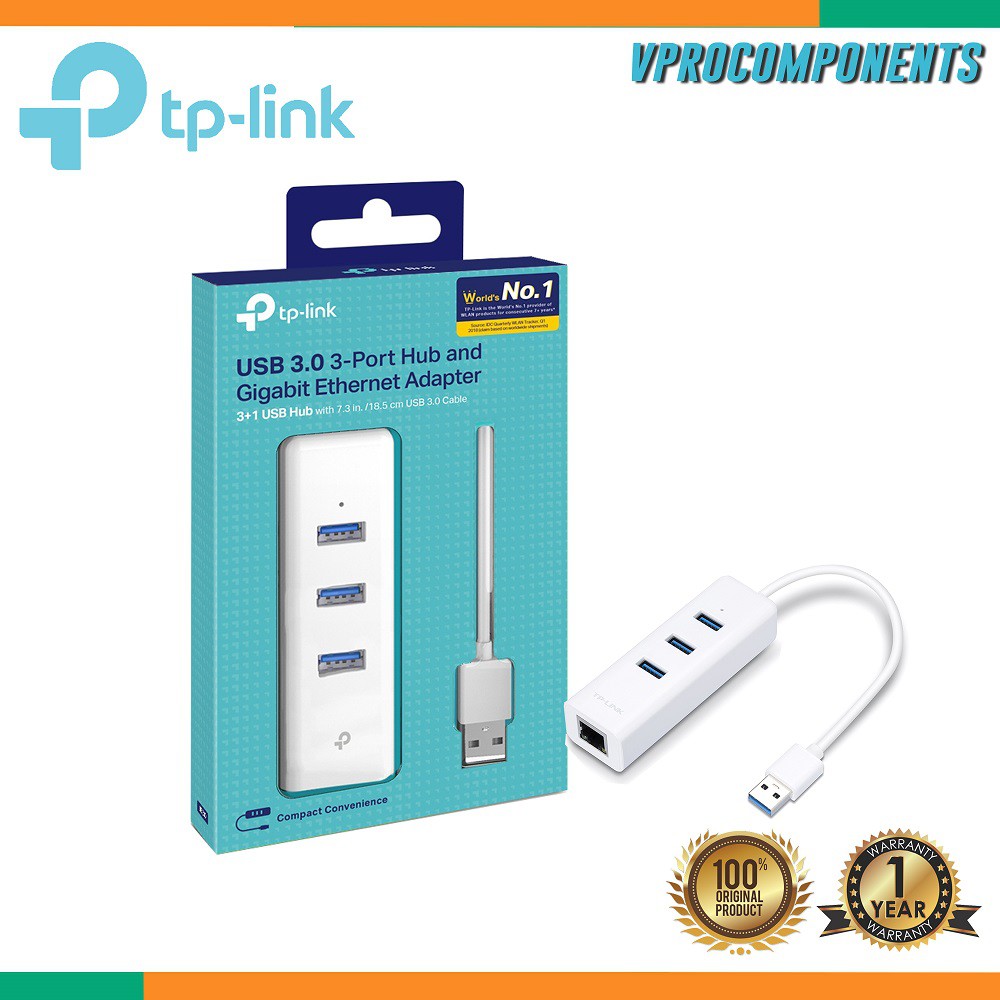 Tp-Link UE330 USB 3.0 3-Port Hub & Gigabit Ethernet Adapter 2 in 1 USB Adapter | Shopee Malaysia