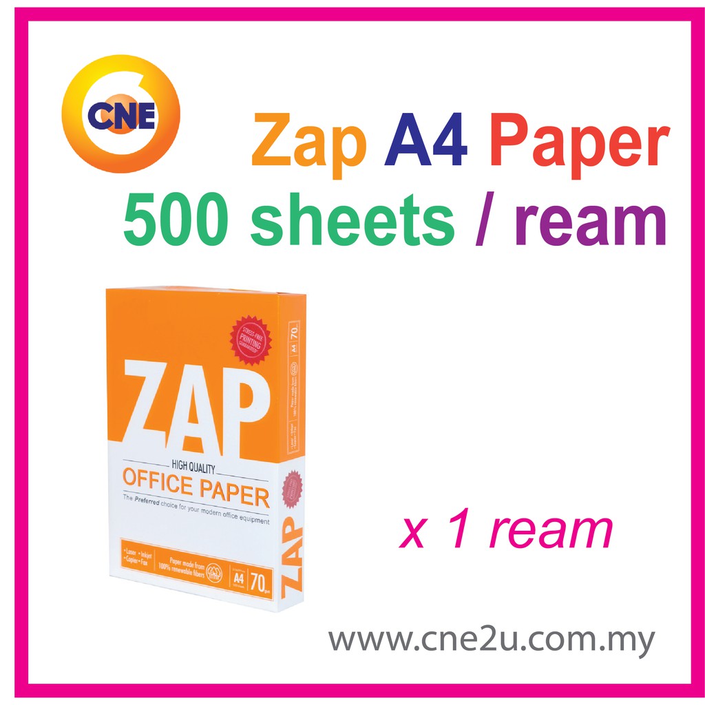 ZAP A4 Paper High Quality Office Paper 70gsm (500 Sheets) | Shopee Malaysia