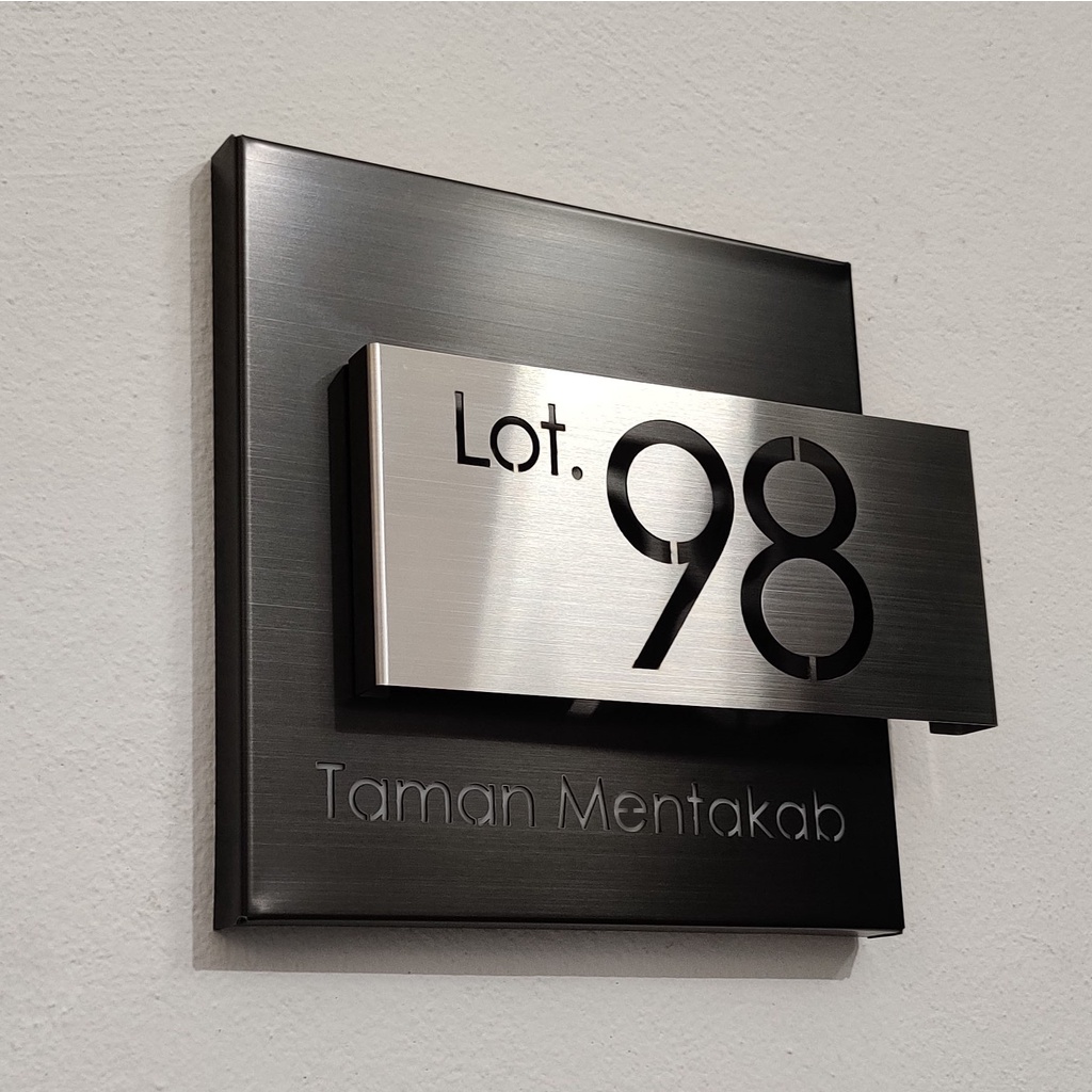 CUSTOM MADE Stainless Steel 304 Laser House Plate Address Nombor Rumah ...
