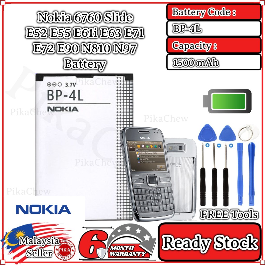 100% Original Nokia 6760 Slide E52 E55 E61i E63 E71 E72 E90 N810 N97 Battery Bateri BP-4L ...