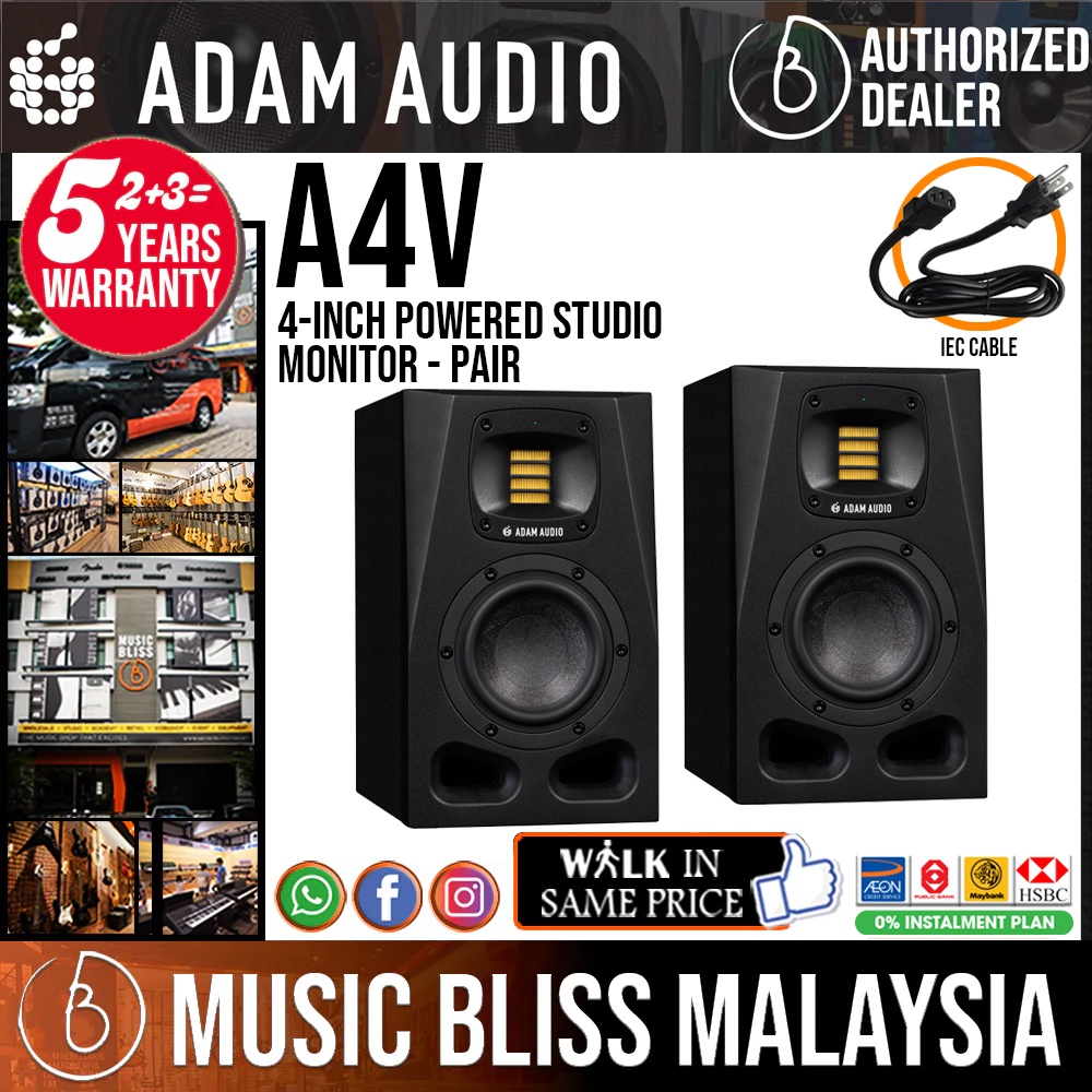 ADAM Audio A4V 4-inch Powered Studio Monitor - Pair (A-4V / A4-V ...