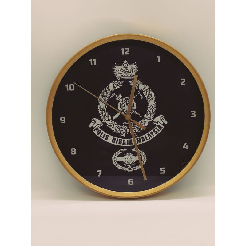 Jam Dinding Logo Custom Saiz S (Gold Frame) | Shopee Malaysia