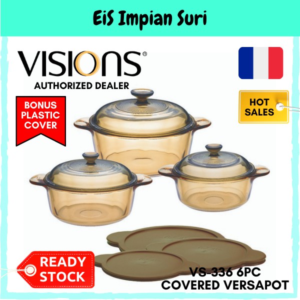 (Ready Stock!) (VS-336/RP) Visions 6pcs Covered Varsapot + 3pcs Plastic ...