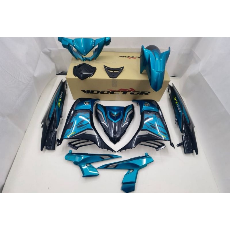 LC135 V2 V3 V4 V5 V6 V7 Y15 COVER SET COVERSET BODYSET BIRU/SLIVER RED ...