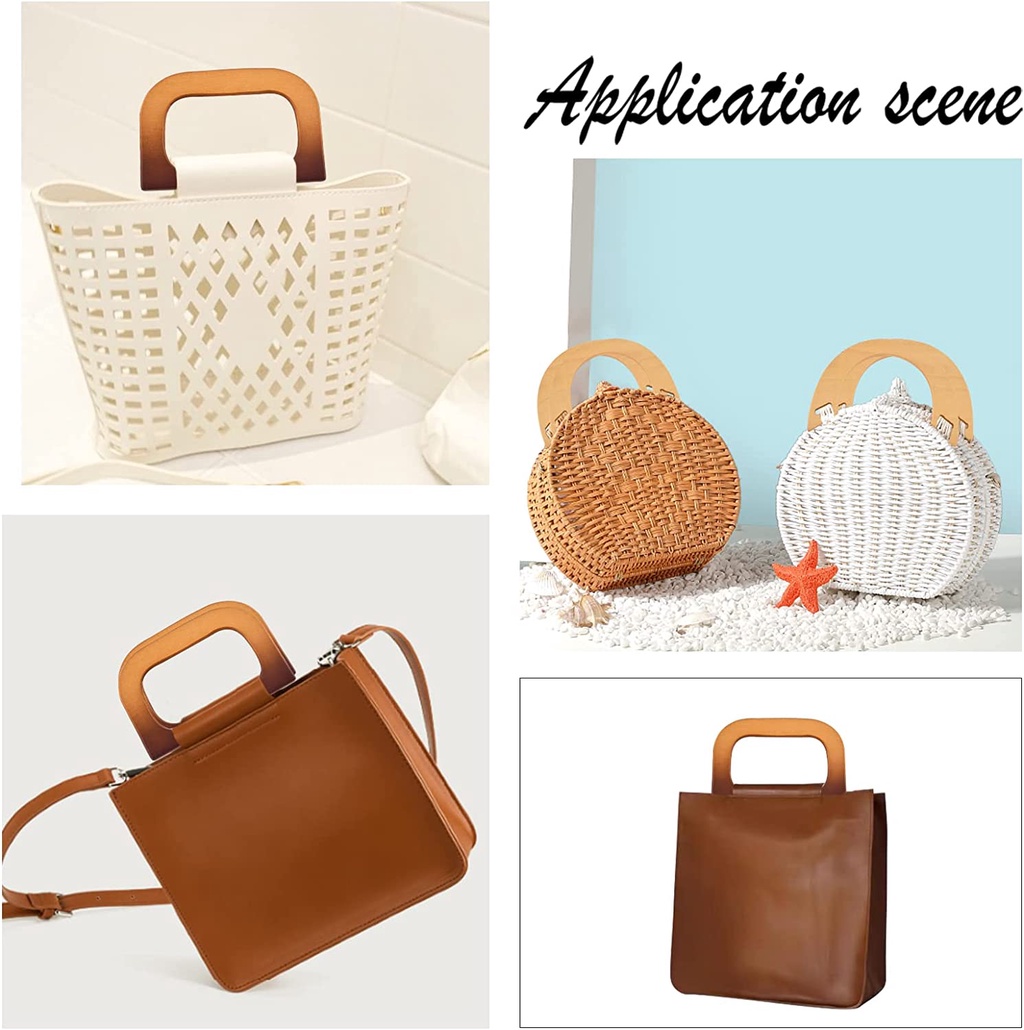 7 Variation DIY Wood Black Bag Handle Round Oval Handle Pemegang Beg ...