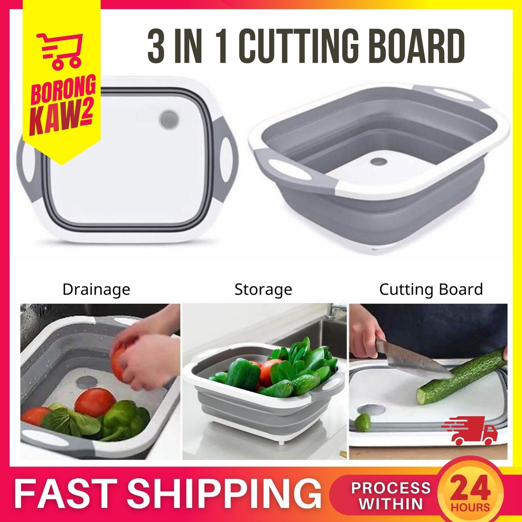 3 in 1 Foldable Multi-function Extendable Cutting Board With Fruit ...