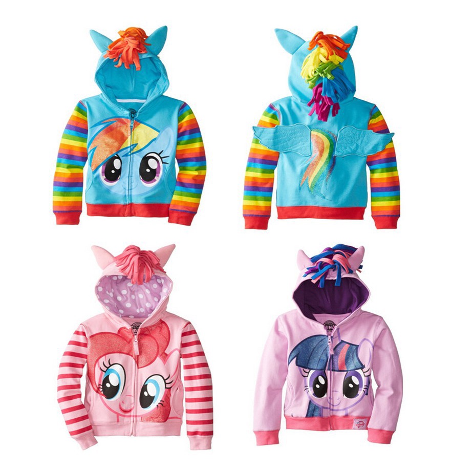 My Little Pony Girls Coat Novelty Kids Jacket Children Lovely Hooded ...