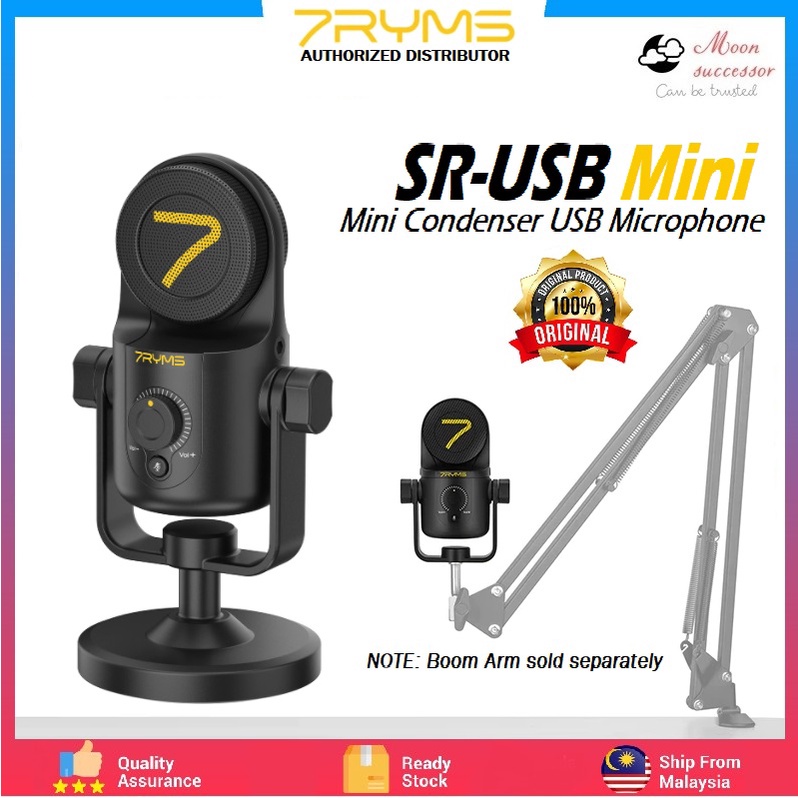 7RYMS SR-USB MINI Desktop Cardioid Condenser USB Microphone Professional Studio Mic Pickup Low ...
