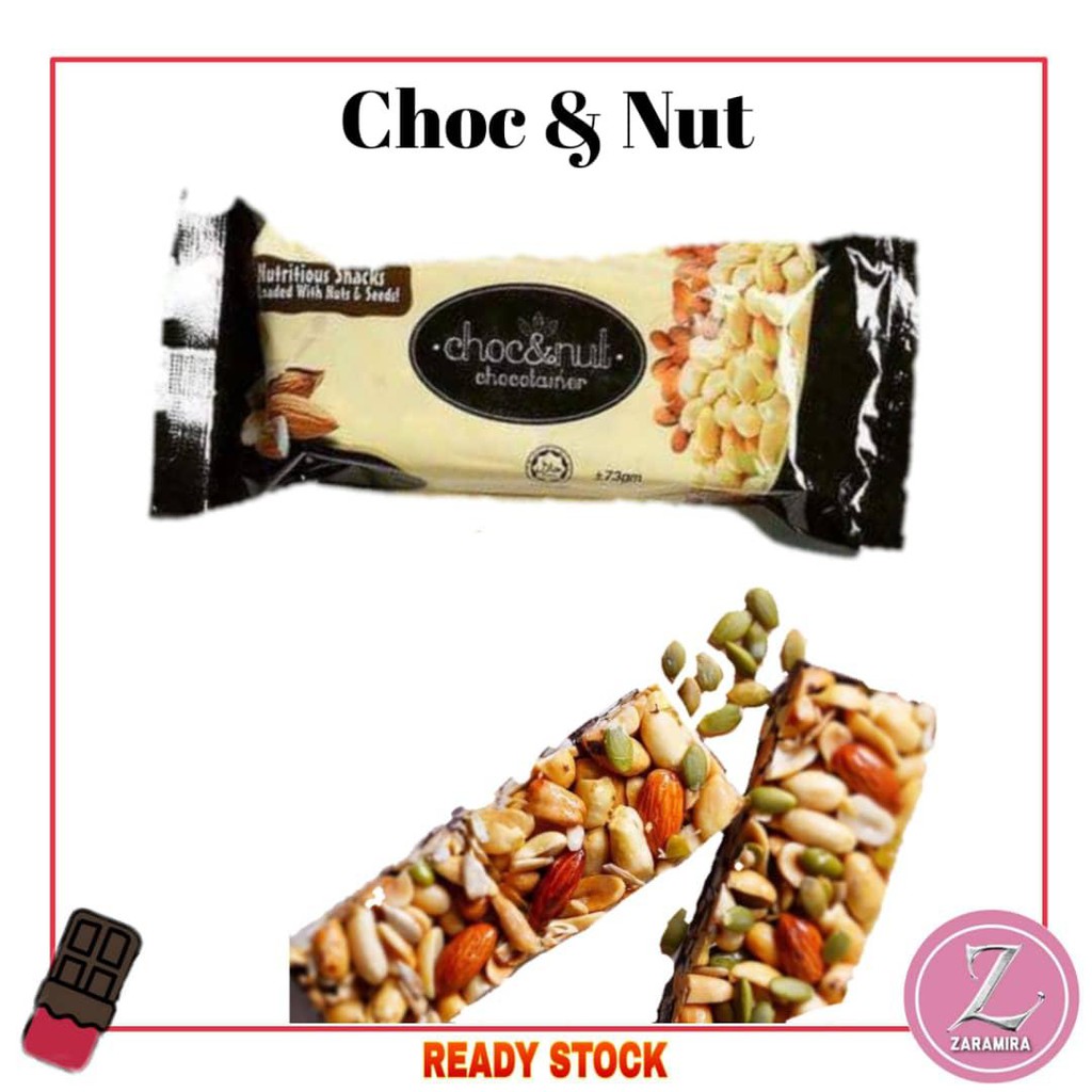 Chocotainer Choc&Nut Chocolate Bar - Halal Homemade Healthy | Shopee ...