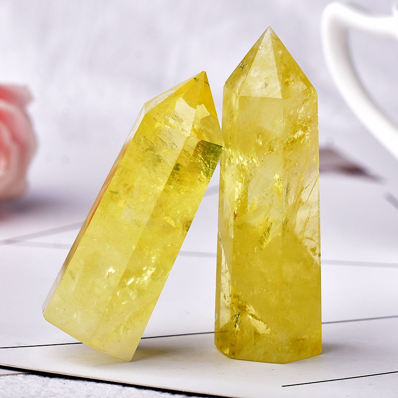 1pc Natural Crystal Point Citrine Healing Energy Stone Reiki Obelisk ...
