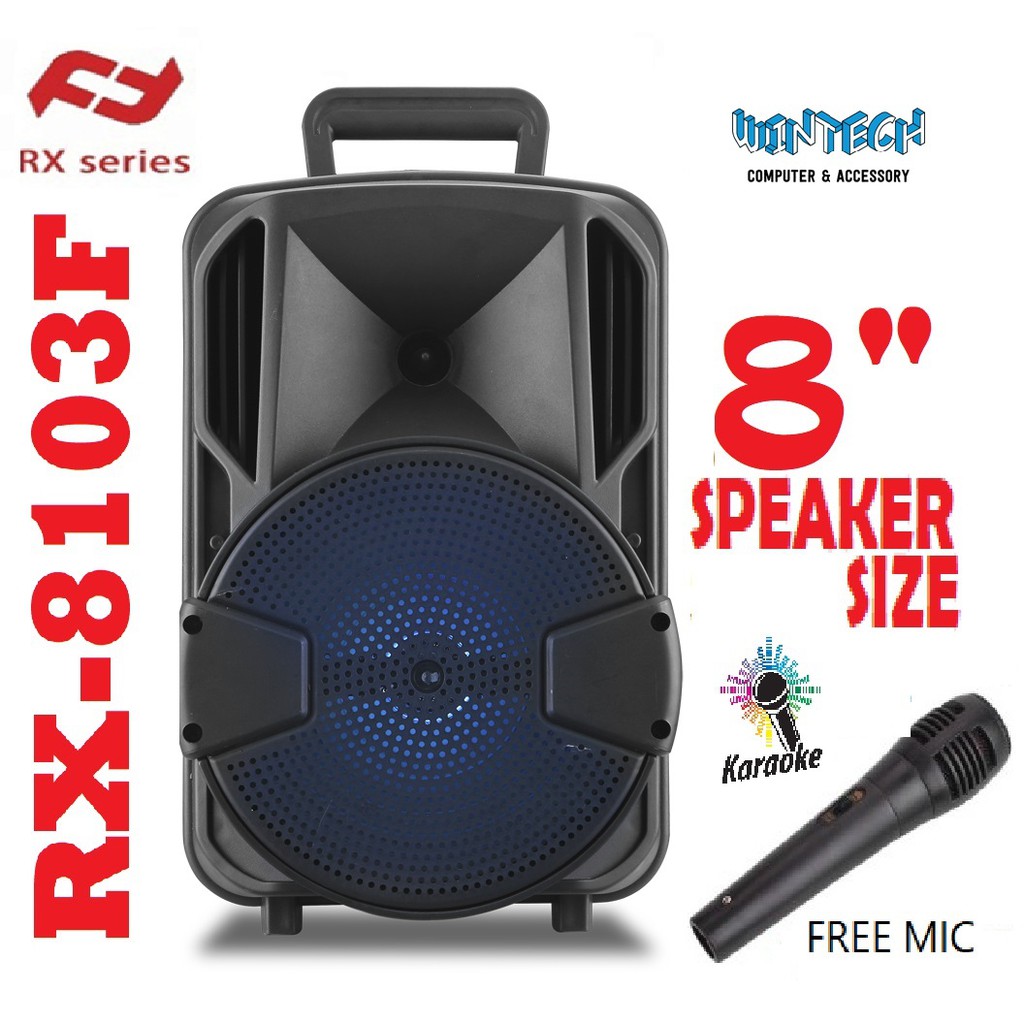 [RX-8103F] Wireless Portable Bluetooth Speaker With Led Light With Mic ...