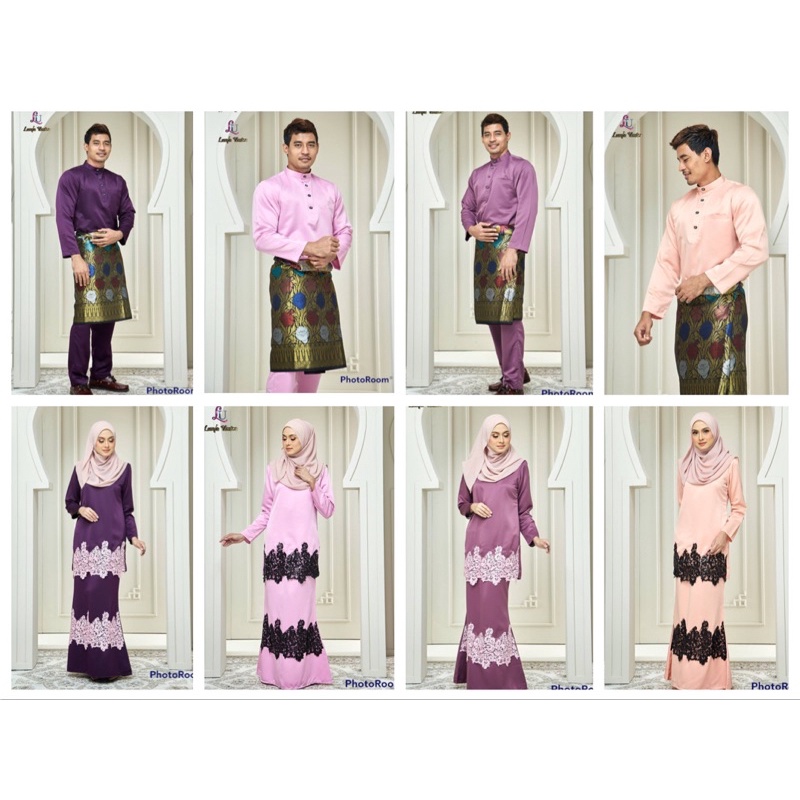 Baju Melayu pink / Baju Melayu Slimfit / peach purple dusty purple ...