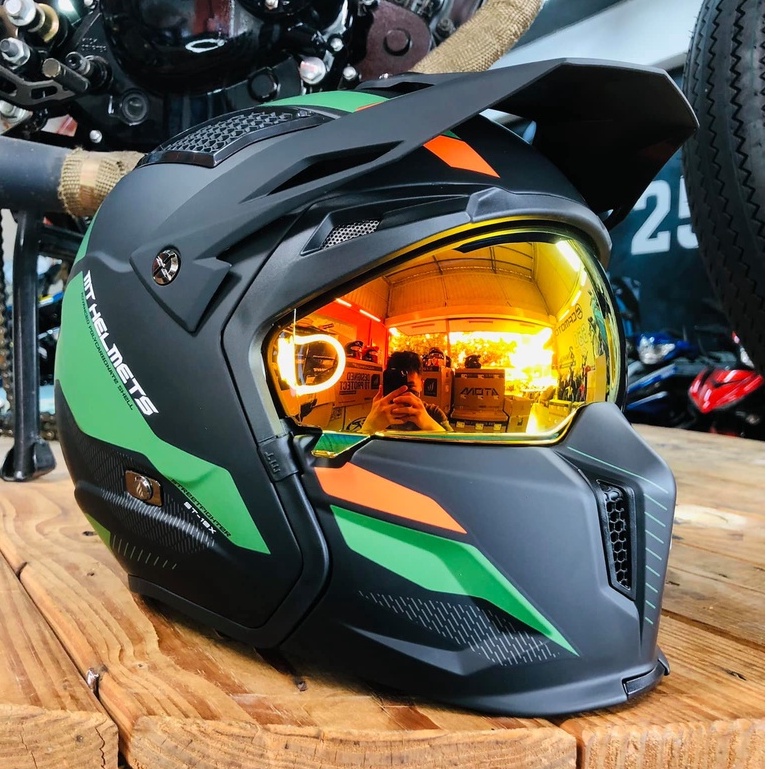 MT Helmet Street Figther Full Face Touring Helmet Modular Open Faced ST ...