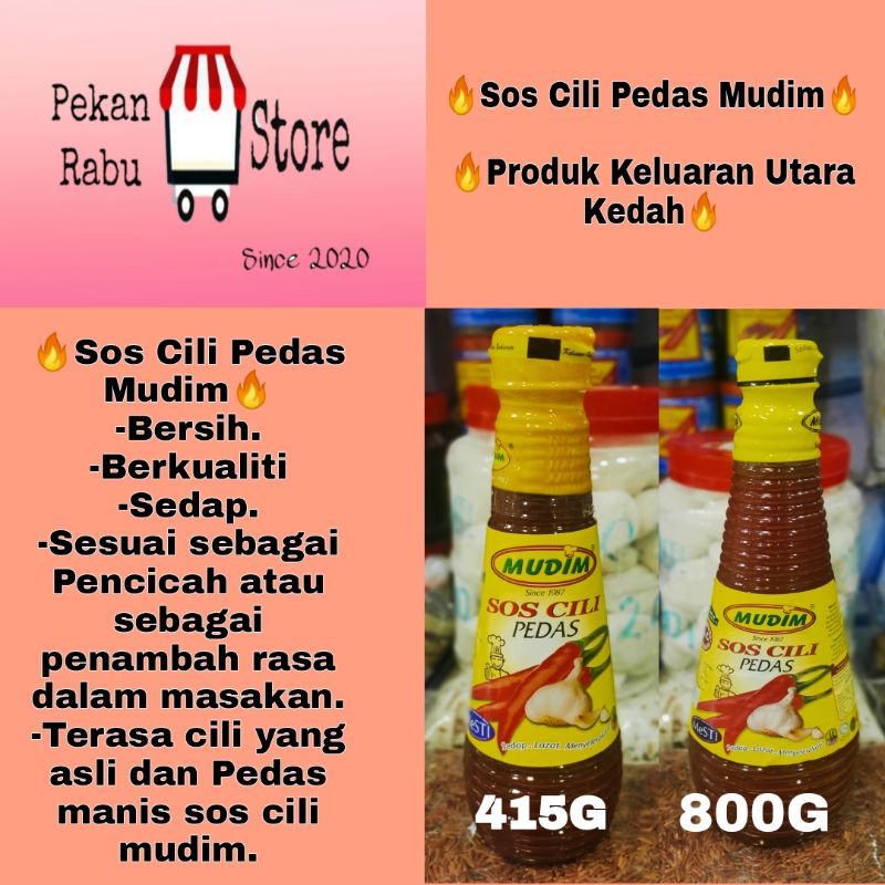 ‼️SALE‼️ SOS CILI PEDAS MUDIM 415G & 800G. | Shopee Malaysia