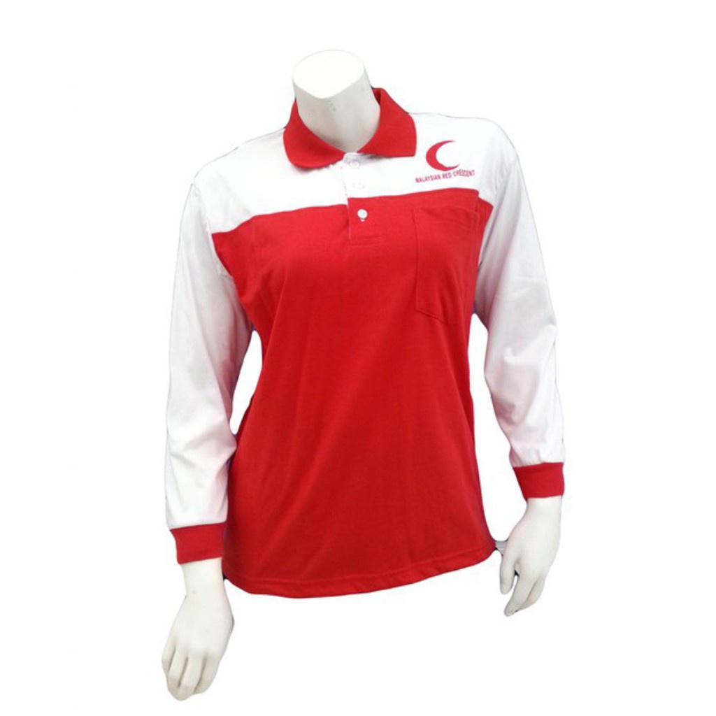 (L/S) TSHIRT UNIFORM PERSATUAN BULAN SABIT MERAH PBSM LENGAN PANJANG ...
