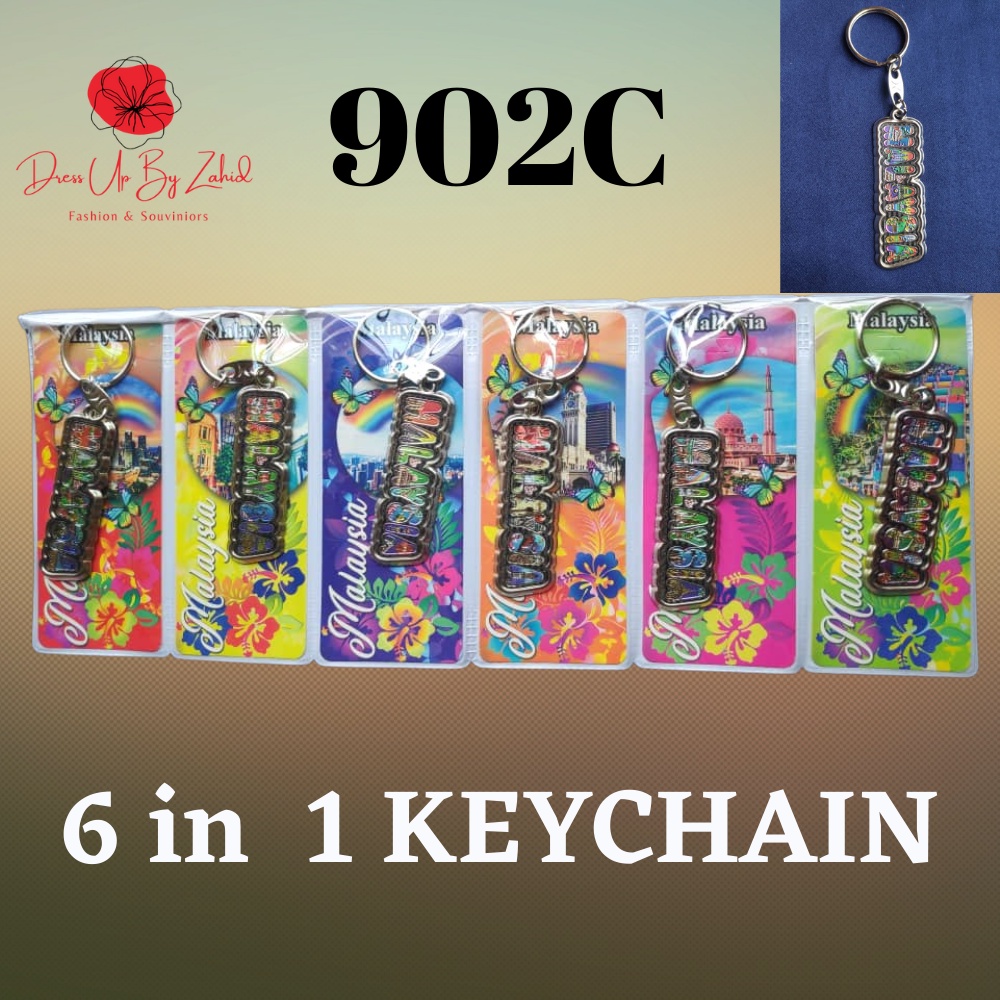 Malaysian Souvenir Keychain 6 in 1 Random design/ Gantungan Kunci 6 ...