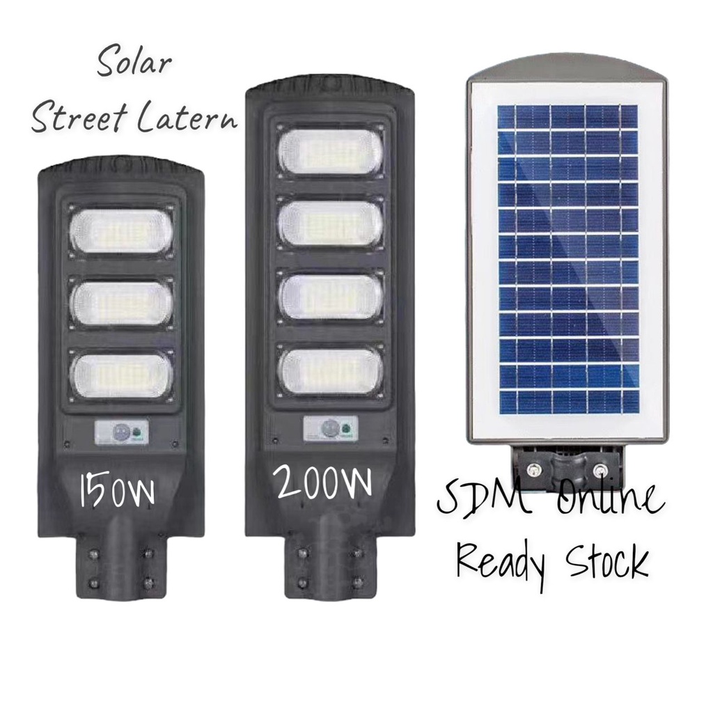 200W LED Solar Street Light Motion Sensor Outdoor Garden Light Lampu ...