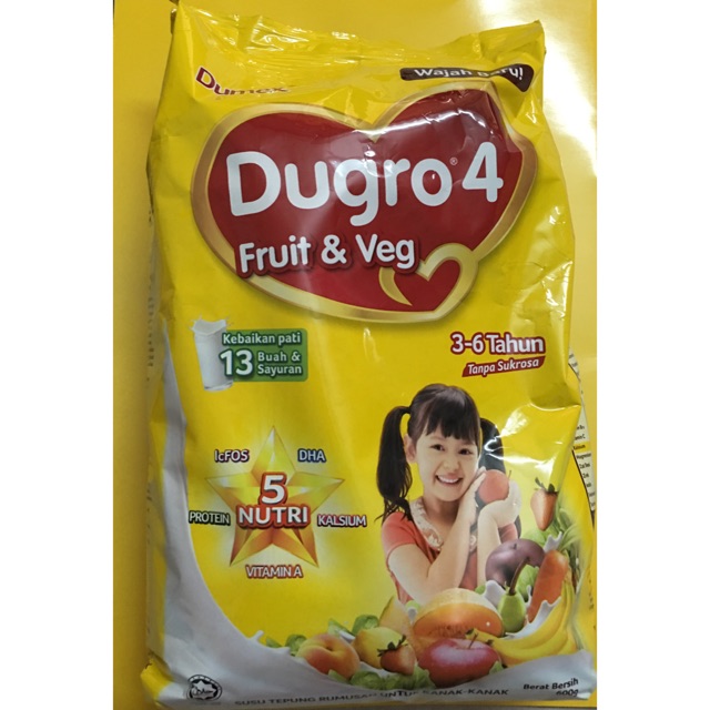 Dumex Dugro 4 Fruit & Veg Formulation Milk Powder (3-6Years) | Shopee ...