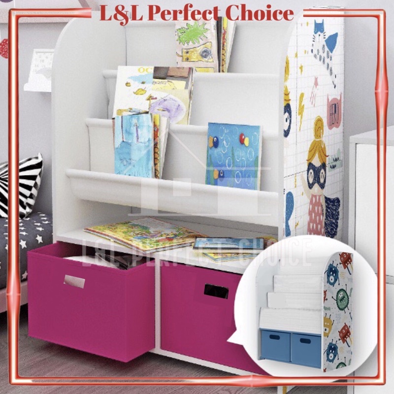 Junior Children Kids 3 Layers Cartoon Rack Bookshelf/Book Rack Shelf ...