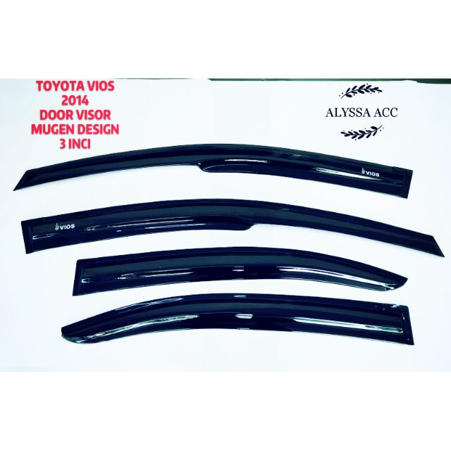 TOYOTA VIOS DOOR VISOR 2014 MUGEN DESIGN 3 INCH | Shopee Malaysia