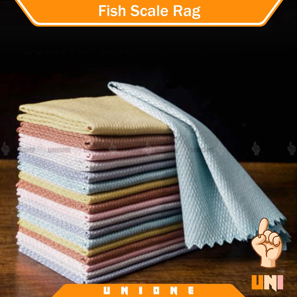 [Stock in JB] Fish Scale Rag / Glass Rag / Thick Absorbent Wipe 鱼鳞格抹布 ...