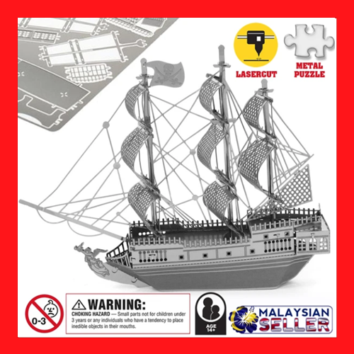 BLACK PEARL SHIP [ Nano Puzzle ] - 3D Lasercut Metal Puzzle | Shopee ...