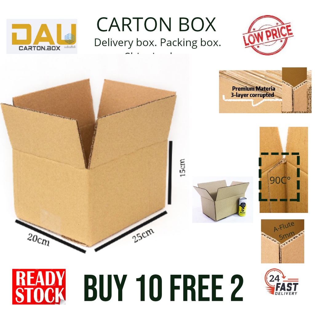 🔥Buy 10Free 2 🔥 Carton Box Packaging Box Packing Box Paper Kotak Karton ...