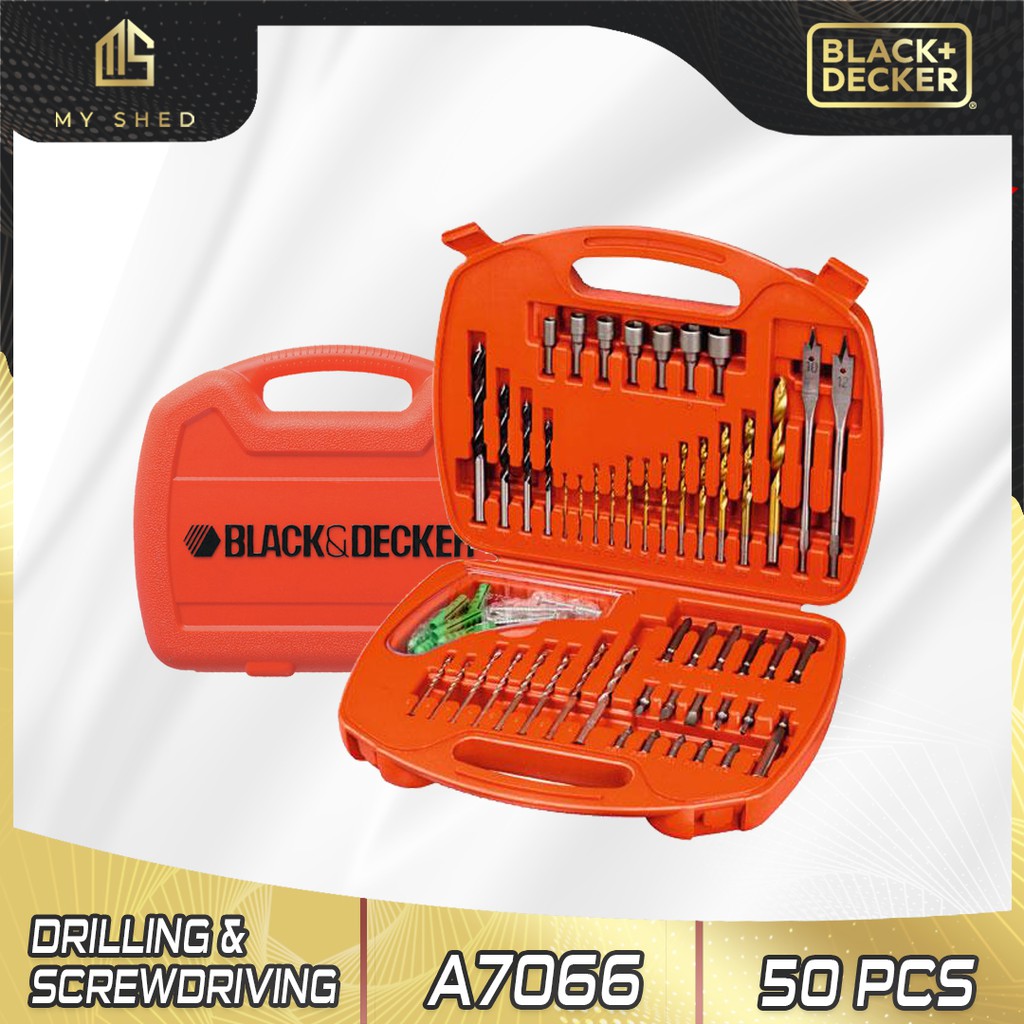 BLACK & DECKER A7066-B1 Titanium Drilling Screw Driving Set (50pcs ...