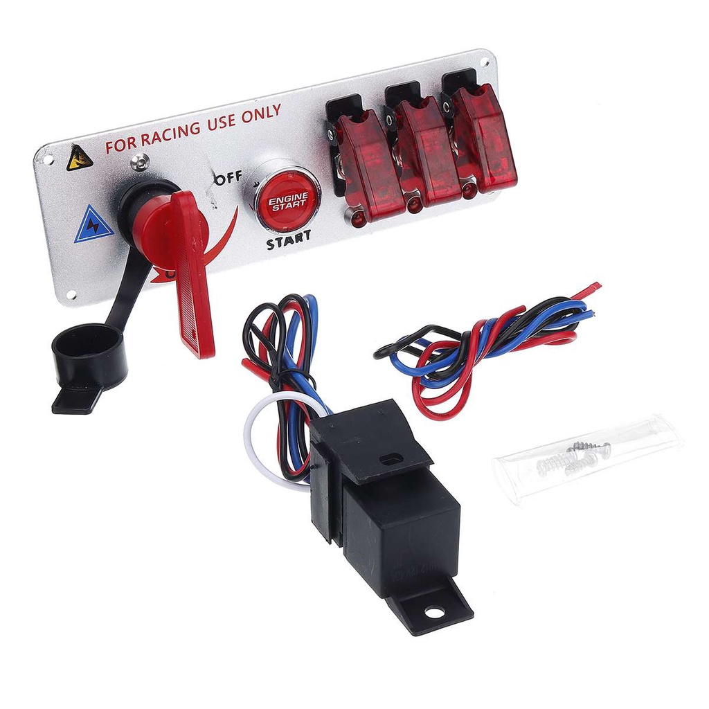 12V Auto LED Toggle Ignition Switch Panel Racing Car Engine Start Push ...