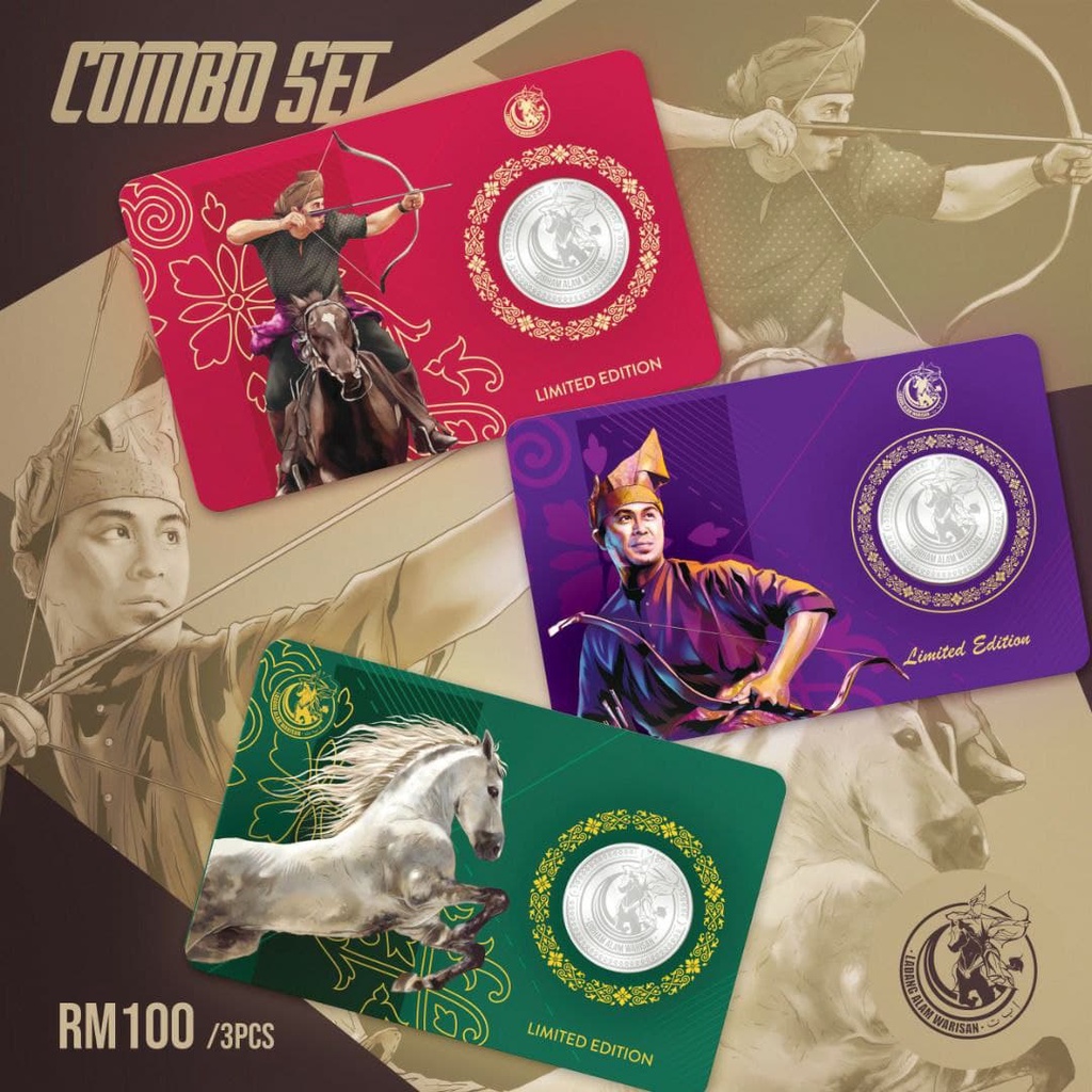 (NEW!) Kombo Dirham Set Memanah Berkuda Alam Warisan Silver Coin 2.975g ...