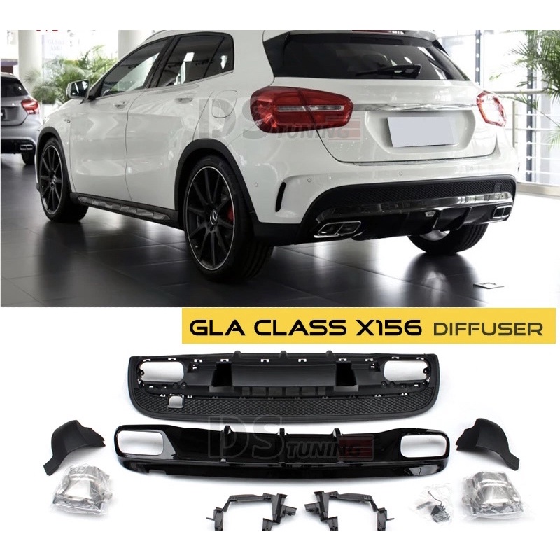 Mercedes Benz GLA X156 GLA45 AMG rear bumper diffuser lip splitter ...