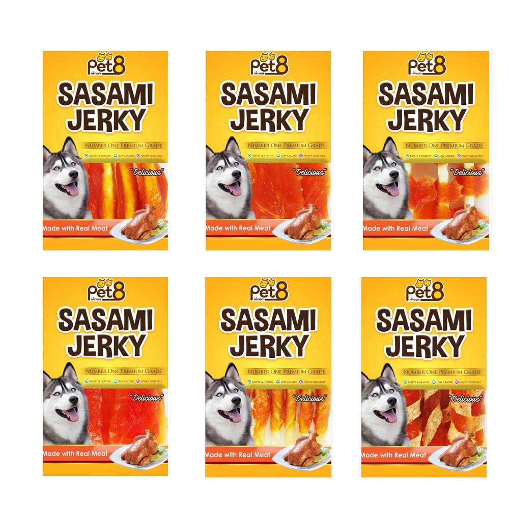 Pet8 Sasami Jerky Chicken Slice 50 g Premium Grade Small Pack 13 Types ...