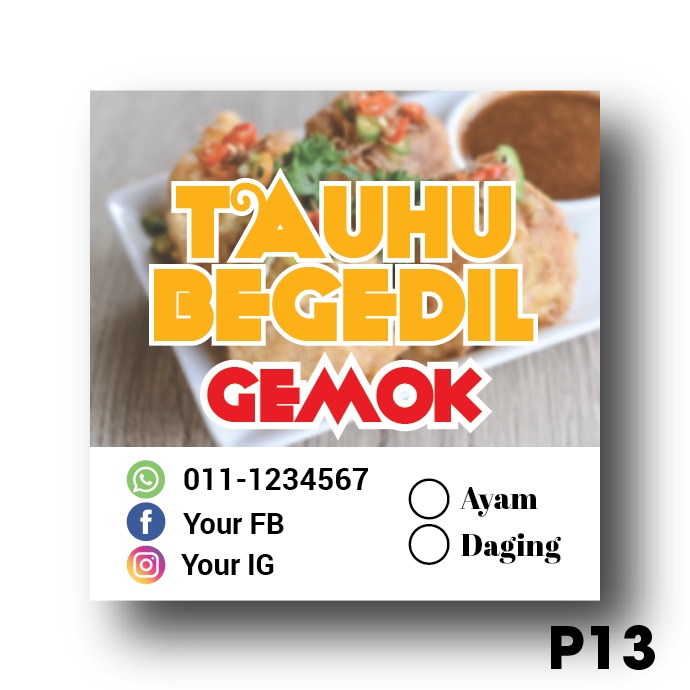 (85PCS) STICKER PRODUK LABEL BALANG KUIH TAUHU BERGEDIL STICKER ...