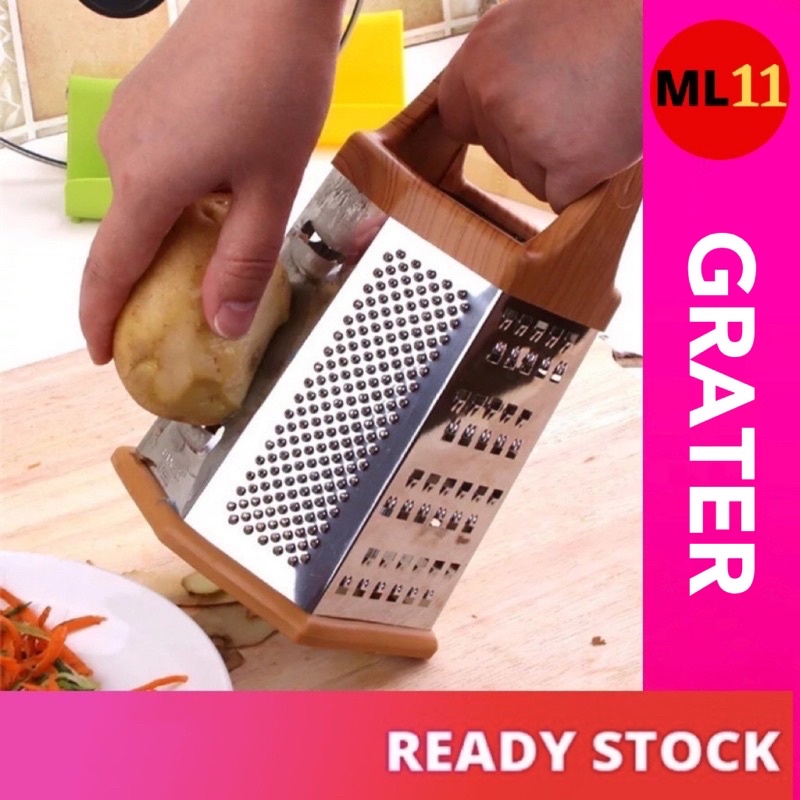 Box Grater 6 Sided Stainless Steel Julienne 8 Inch Cheese Grater and ...