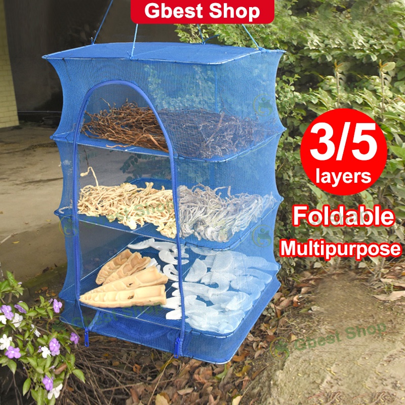 drying fish Net food hanging drying net Folding Fish Rack Cage Shelf ...