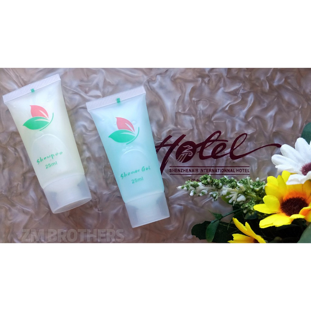 【100pcs/Box】 Disposable Hotel & Homestay Shampoo and Shower Gel (25ML ...