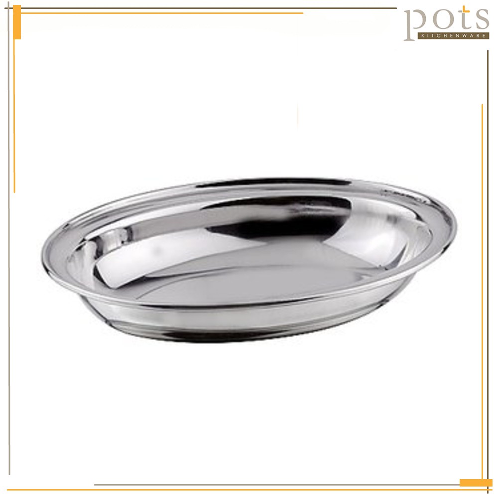 Stainless Steel Oval Deep Dish Plate (Fish / Curry / Rice Tray) - 6 ...