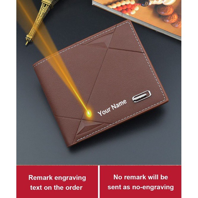 🔥Personalized Name🔥 Men Short Wallet Leather Bifold Wallets Brand ...