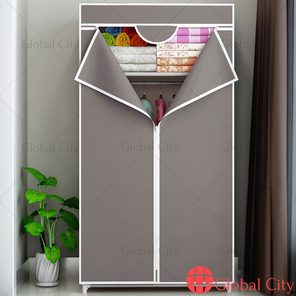 Large Capacity Zipped Wardrobe with Spacious Storage Almari Baju Berzip ...