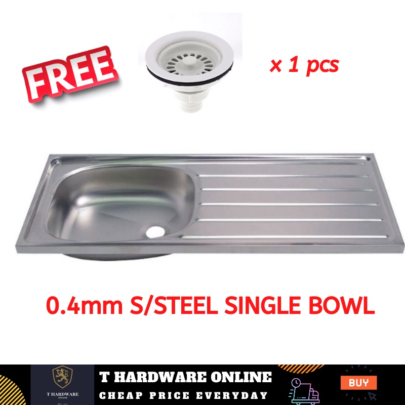 ISANO/ABT READY STOCKD 0.4mm Stainless Steel SINK BOWL 18" X 42 ...