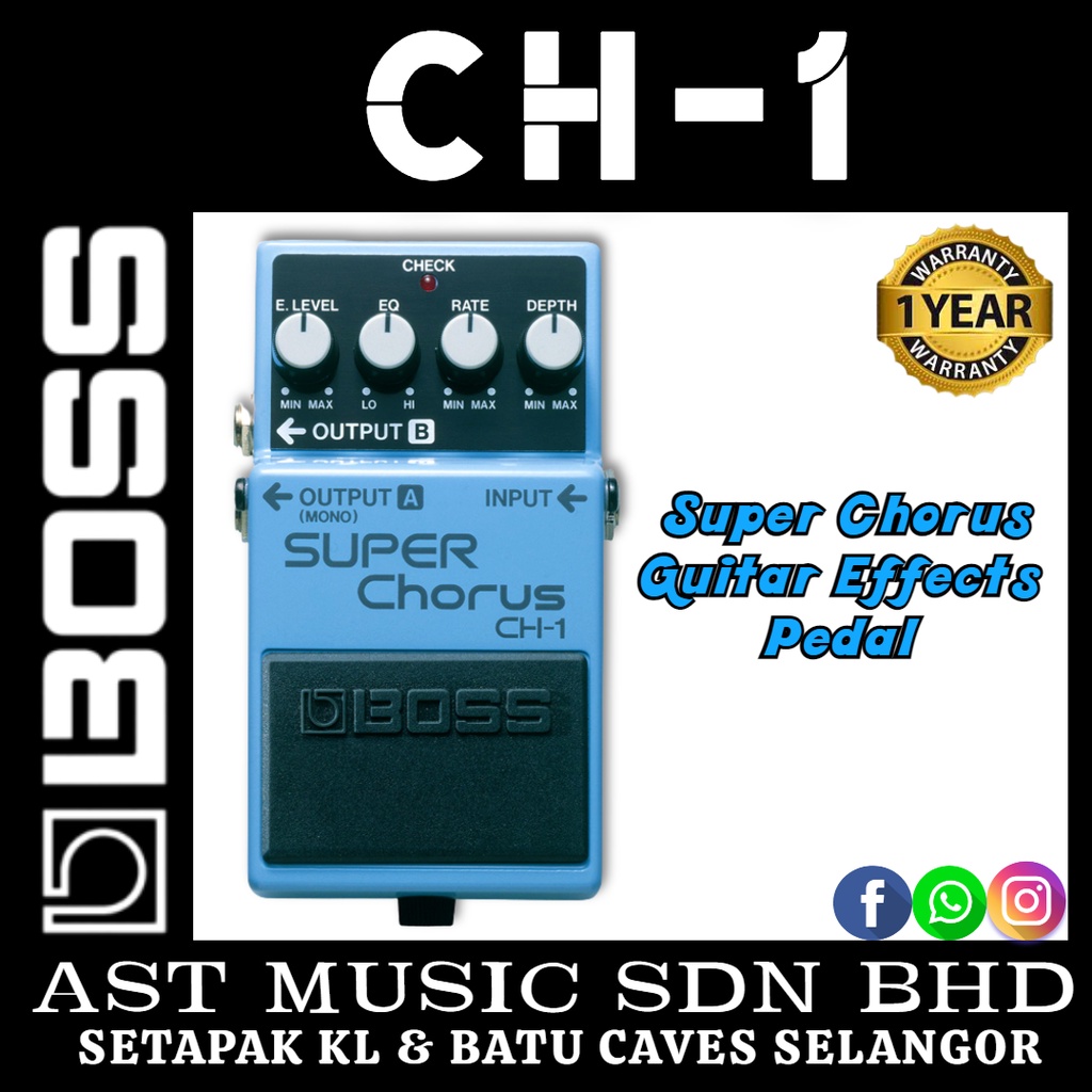 Boss CH-1 Super Chorus Guitar Effects Pedal ( CH1 / Ch1 ) | Shopee Malaysia