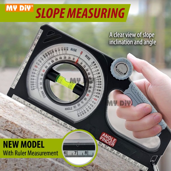 MYDIYHOMEDEPOT - INCLINOMETER SLOPE MEASURING ANGLE RULER MAGNETIC BASE ...