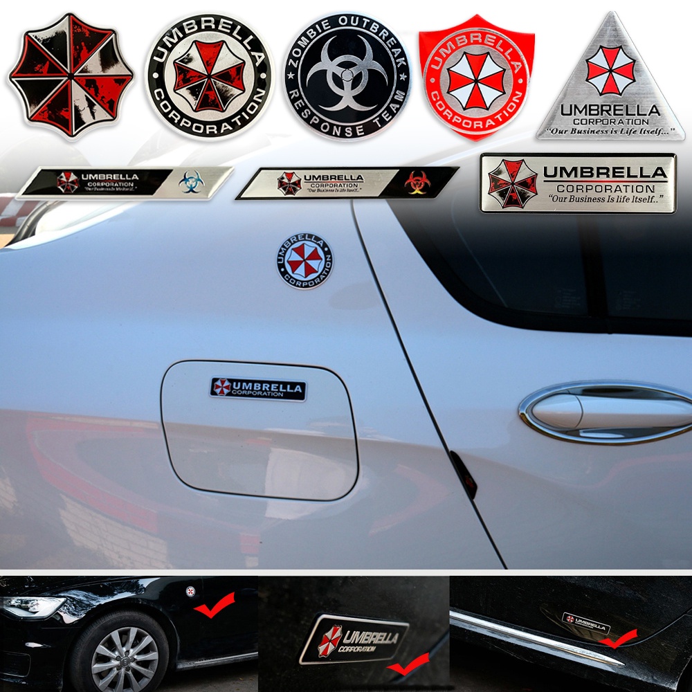 UMBRELLA CORPORATION Aluminum Metal Car Sticker Trunk Fender Emblems ...