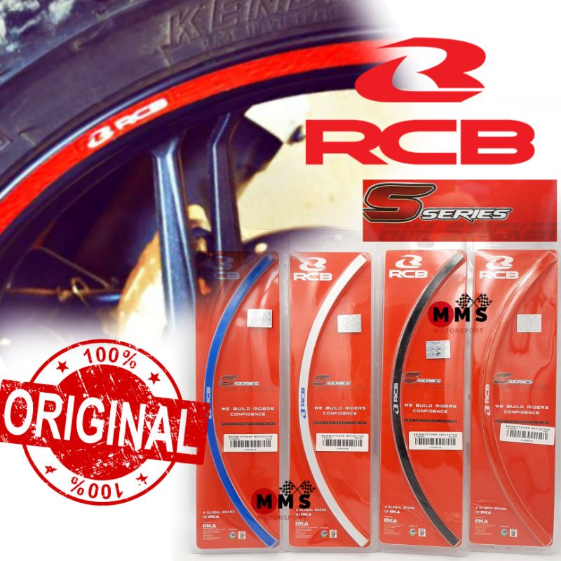 Racing Boy RB S Series Rim Reflective Sticker Black White Red Blue 100% ...