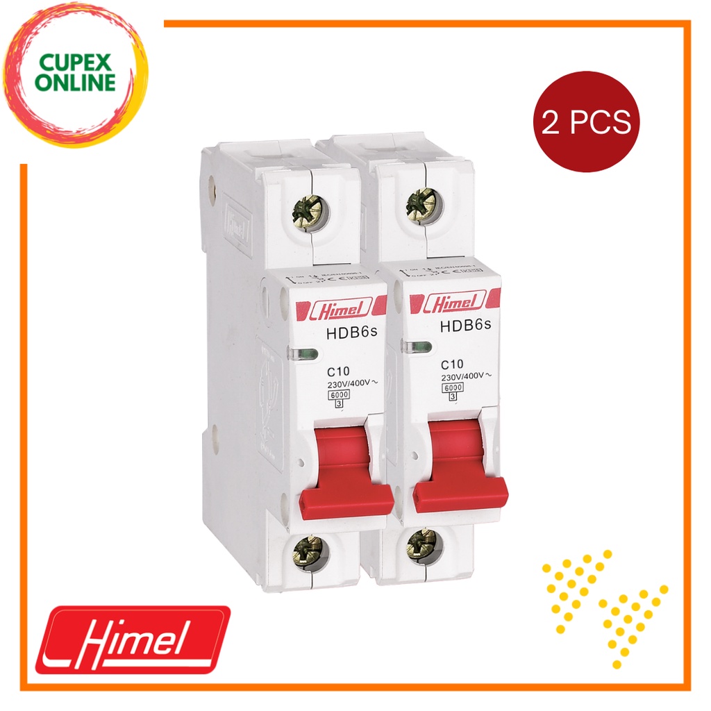 Himel 6 Series Miniature Circuit Breaker 1 Pole C 6/4.5KA 230V (Pack of ...