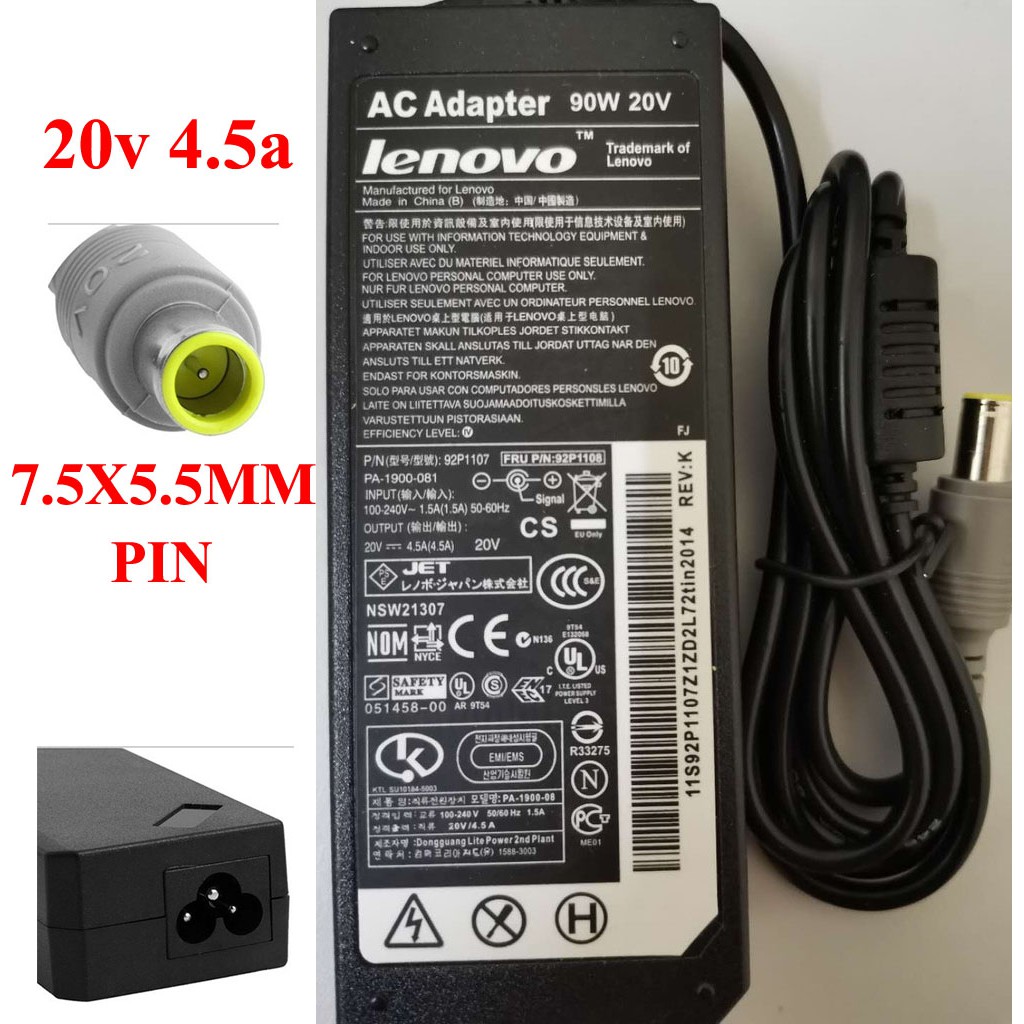 (BUY 3FREE1) Compatible LENOVO IBM 20V 4.5A 90W PIN 7.9X5.5MM Laptop ...