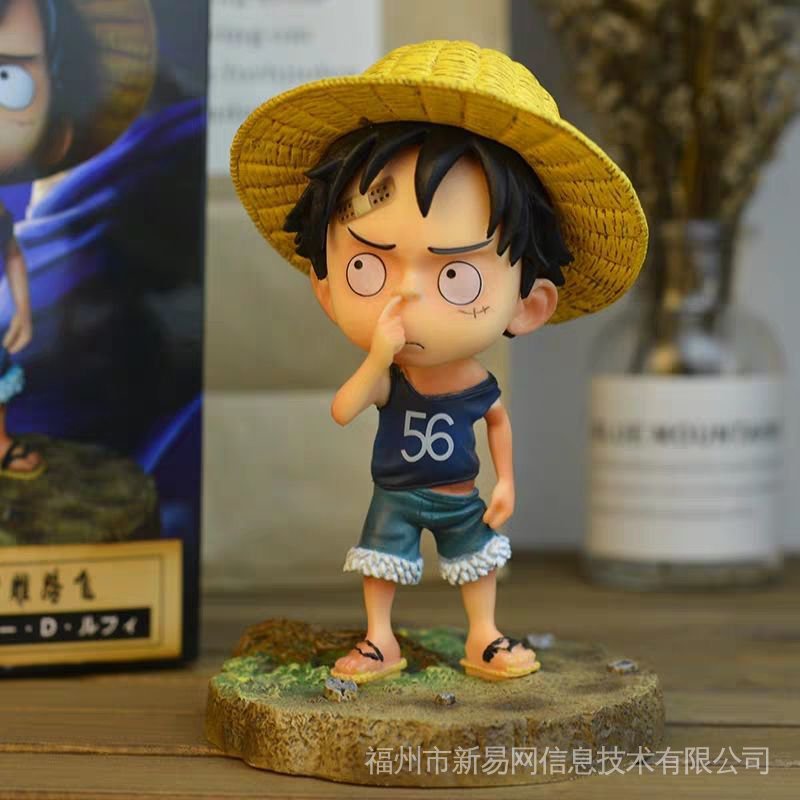 One Piece GK Childhood Criminal Two Nose-Picking Sand Sculpture Luffy ...