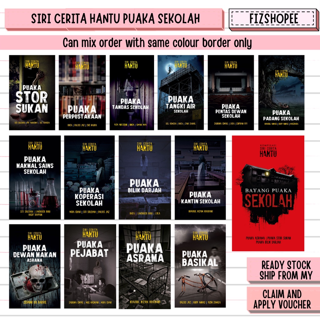 BUKU NOVEL CERITA HANTU PUAKA SEKOLAH Tandas Sekolah Bayang Puaka Asrama Buku Cerita Seram Murah ...