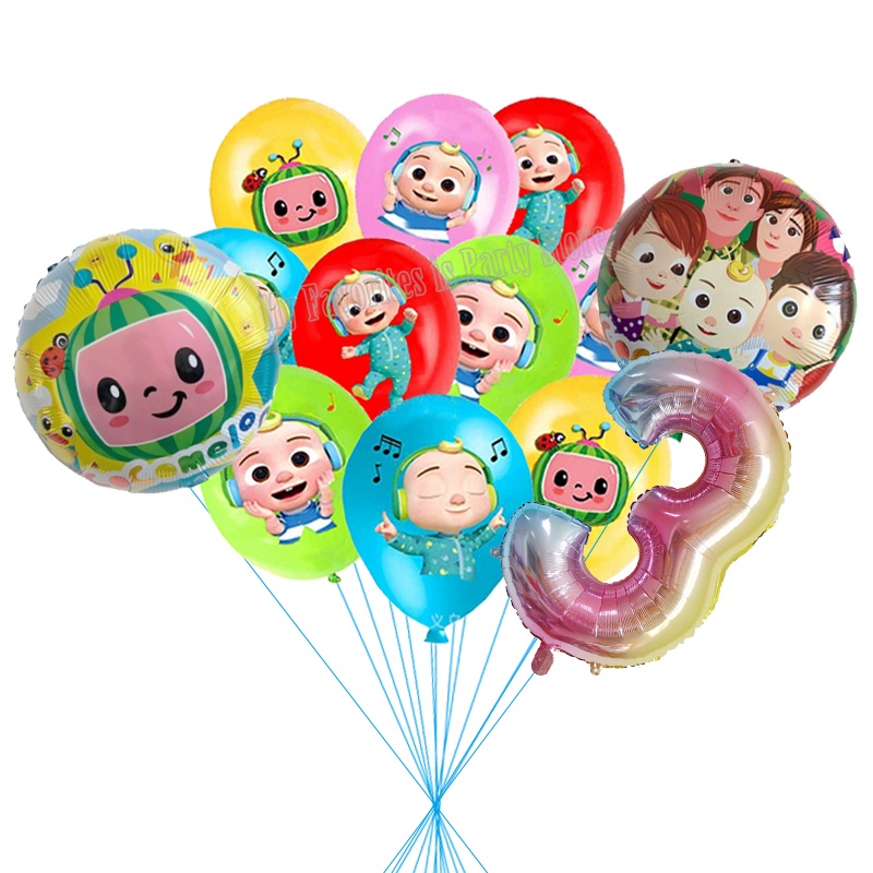 Cocomelon Balloons 13pcs Set Birthday Party Decoration Latex Ballon 12 ...